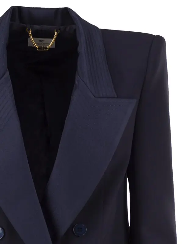 Elisabetta Franchi Jacket In Double Layer Crêpe And Satin Fabrics