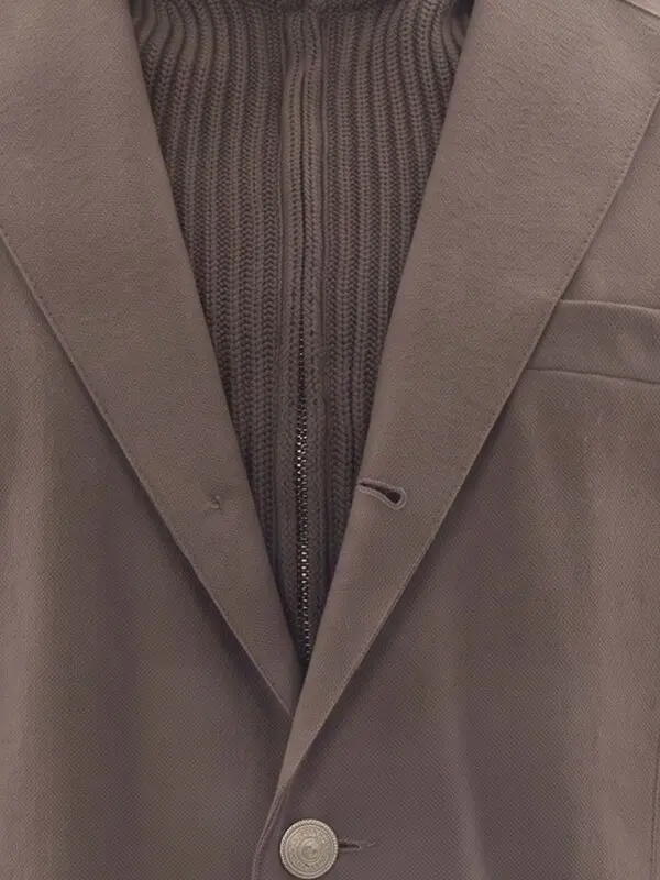 Eleventy Layered-look Ribbed Knit Jacket