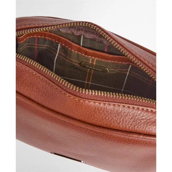 Barbour Lychee-pattern Leather Crossbody Bag - Brown