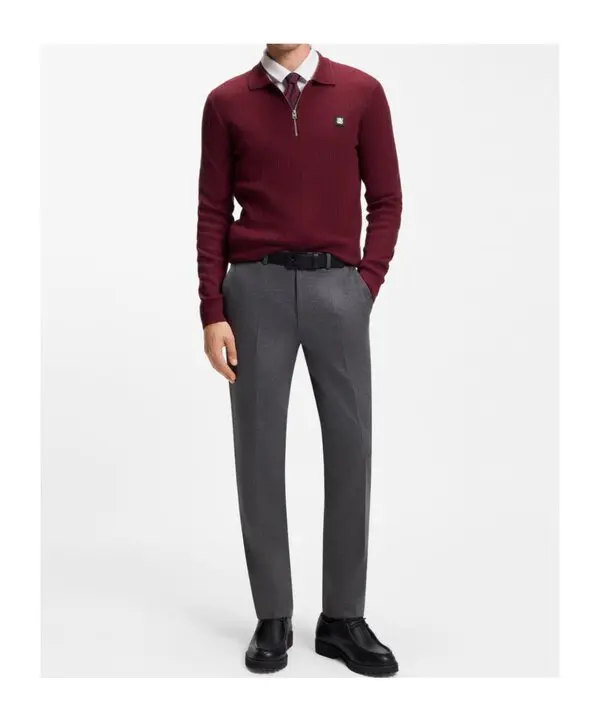 Hugo Boss Ribbed Knit Polo Top