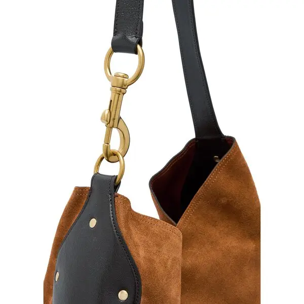 Mulberry Suede Patchwork One-shoulder Bag