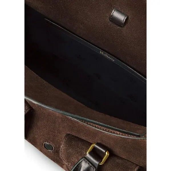 Mulberry Suede Paired With Light Leather Tote Bag