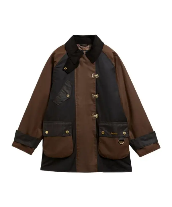 Barbour Felton Checked Waxed Jacket - Rustic/bark/muted