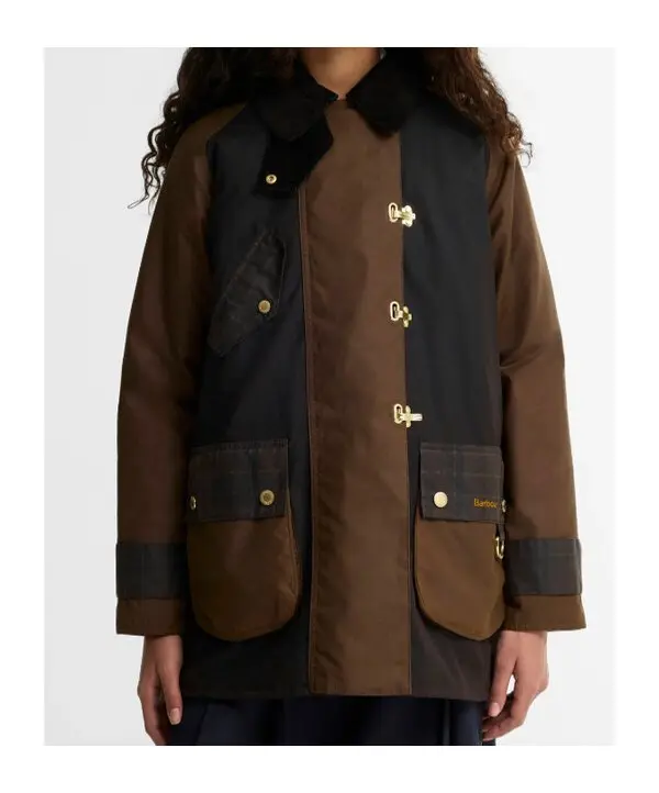 Barbour Felton Checked Waxed Jacket - Rustic/bark/muted