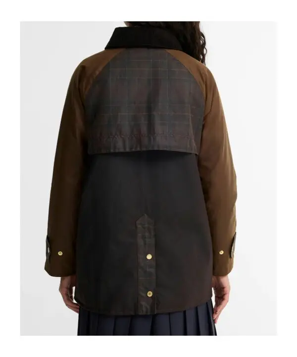 Barbour Felton Checked Waxed Jacket - Rustic/bark/muted