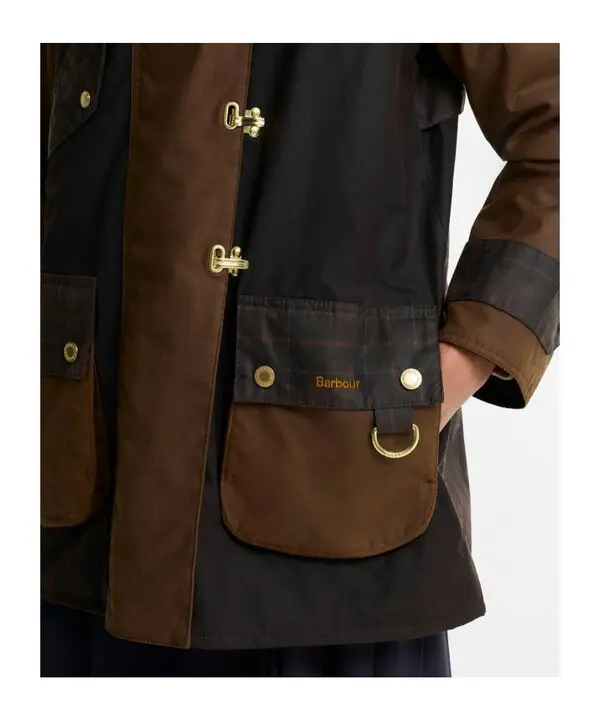 Barbour Felton Checked Waxed Jacket - Rustic/bark/muted