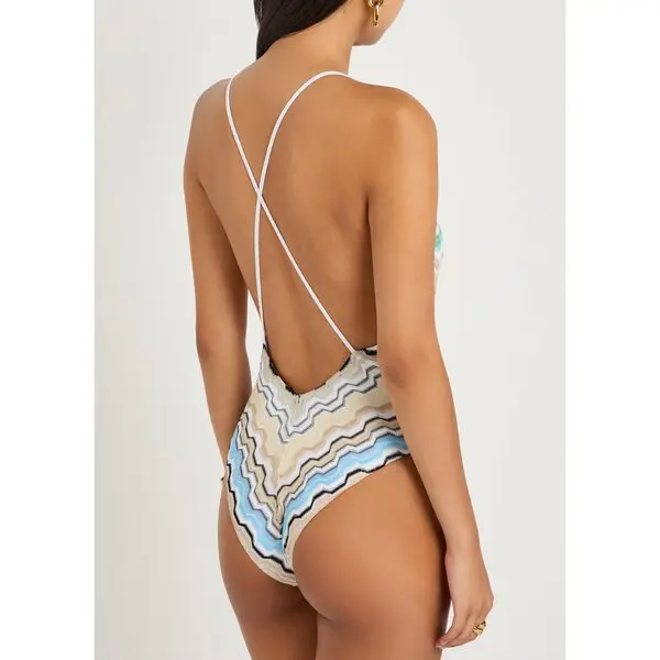 Missoni V-neck One-piece Swimsuit - Red