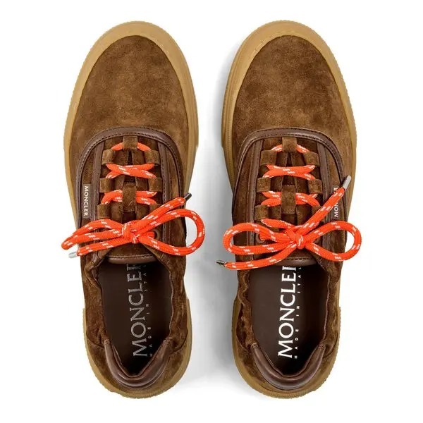 Moncler Low-top Suede Sneakers - Brown