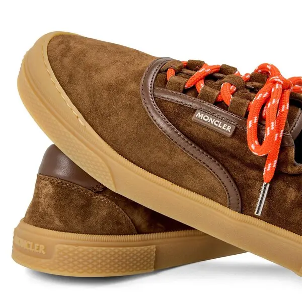 Moncler Low-top Suede Sneakers - Brown