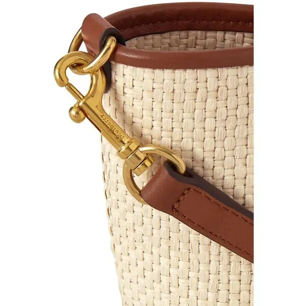 Mulberry Woven Tote Bag With Brown Leather Trim