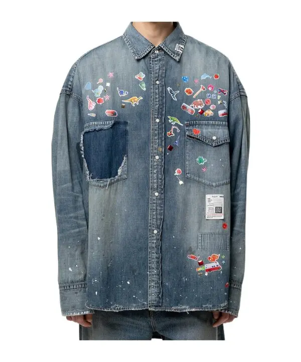 Mihara Yasuhiro Long-sleeved Denim Shirt