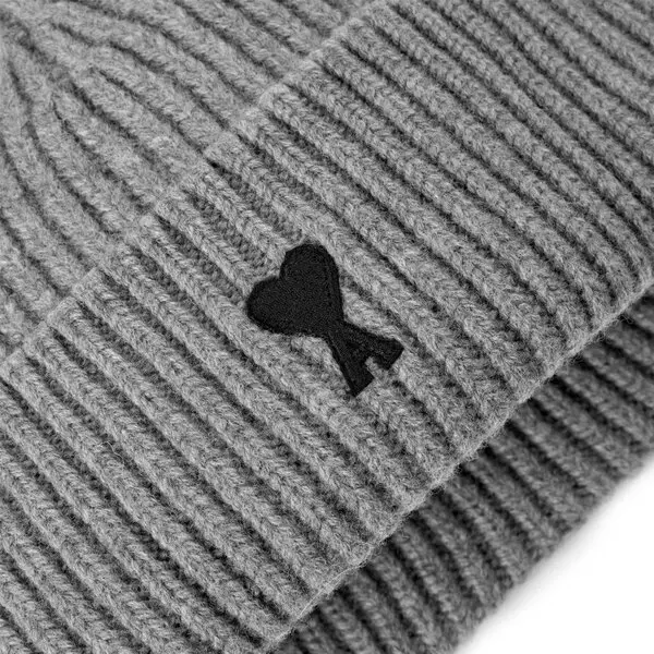 AMI Paris Ribbed Knit Beanie