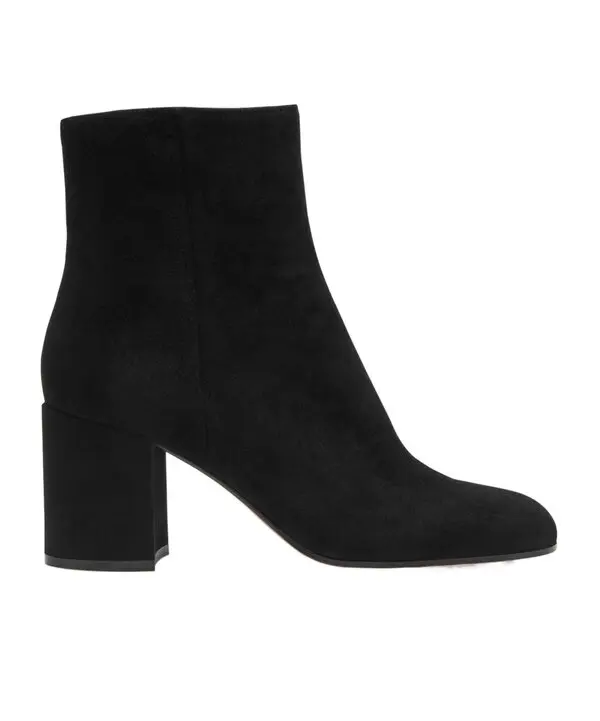 GIANVITO ROSSI Suede Heeled Ankle Boots - Black