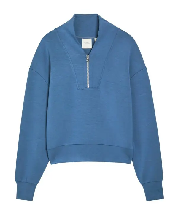 Varley Quarter-zip Cropped Sweatshirt - Blue