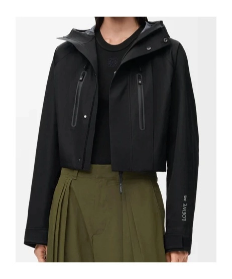 Loewe Cropped Parka In Technical Cotton Shell