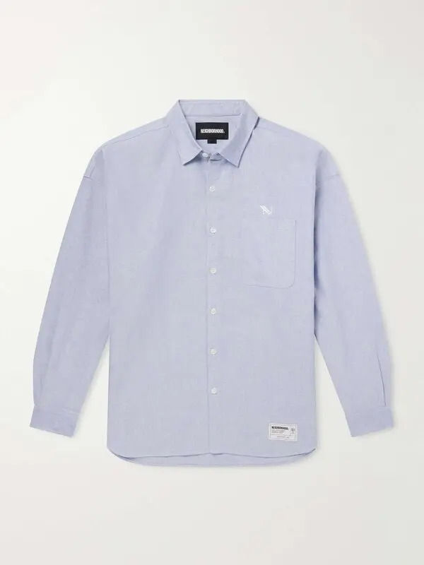 NEIGHBORHOOD Logo-embroidered Cotton Oxford Shirt