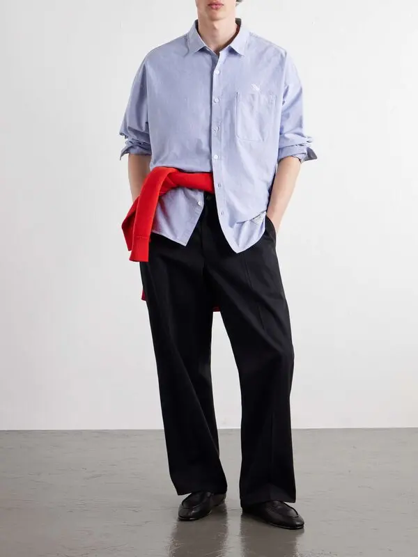 NEIGHBORHOOD Logo-embroidered Cotton Oxford Shirt