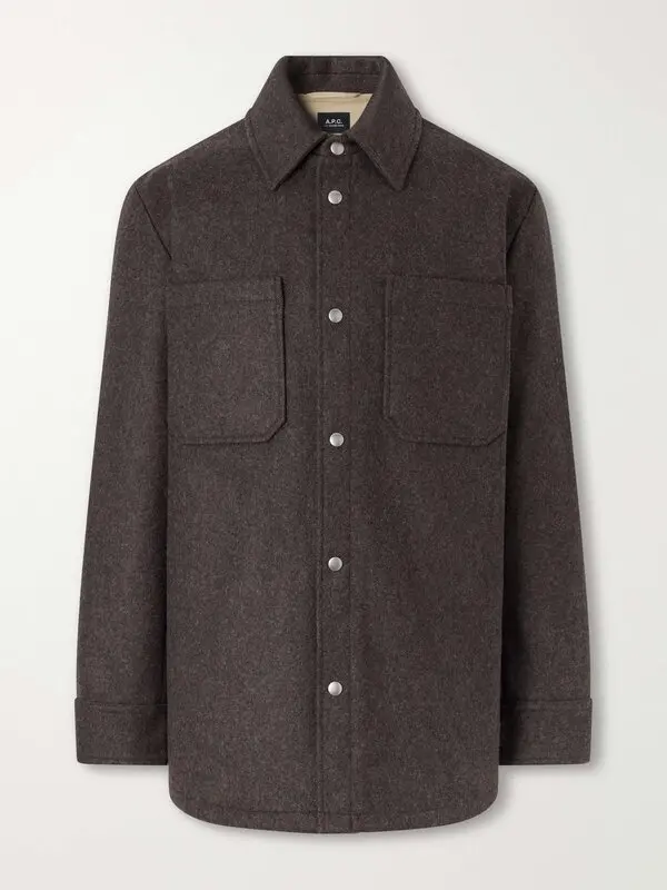 A.p.c. Marcel Wool-blend Felt Overshirt - Brown
