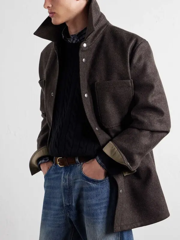 A.p.c. Marcel Wool-blend Felt Overshirt