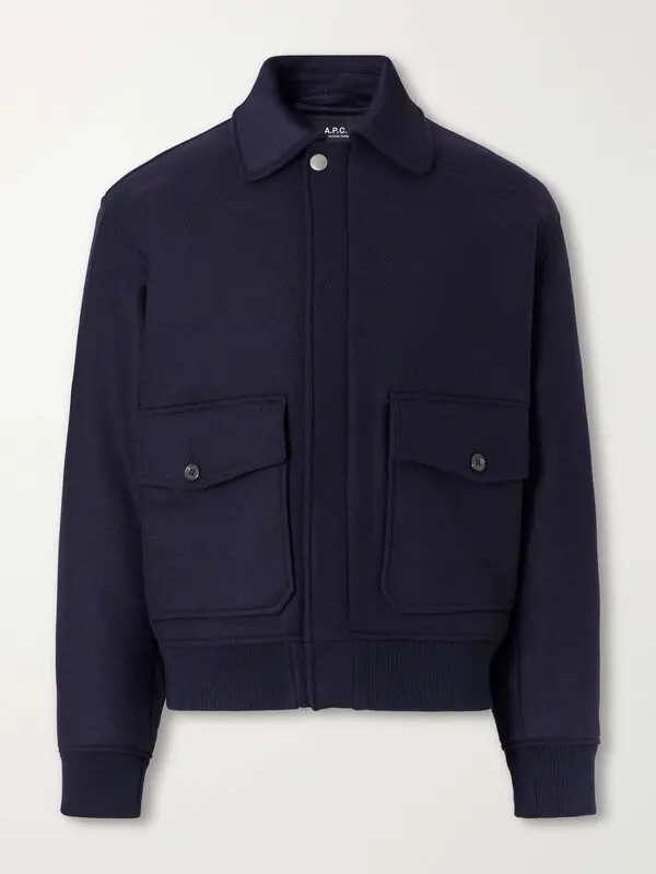 A.p.c. Charlie Wool-blend Twill Blouson Jacket - Navy