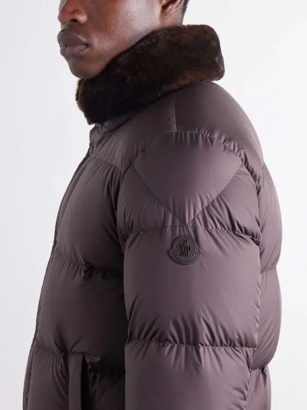 Moncler Drisfall Plush-trimmed Quilted Shell Down Jacket