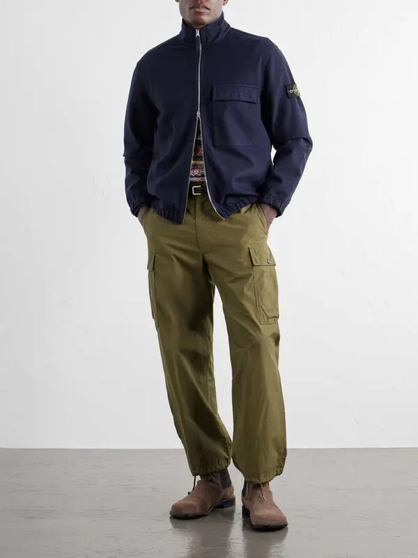 Stone Island Garment-dyed Wool Nylon Flannel-tc Overshirt