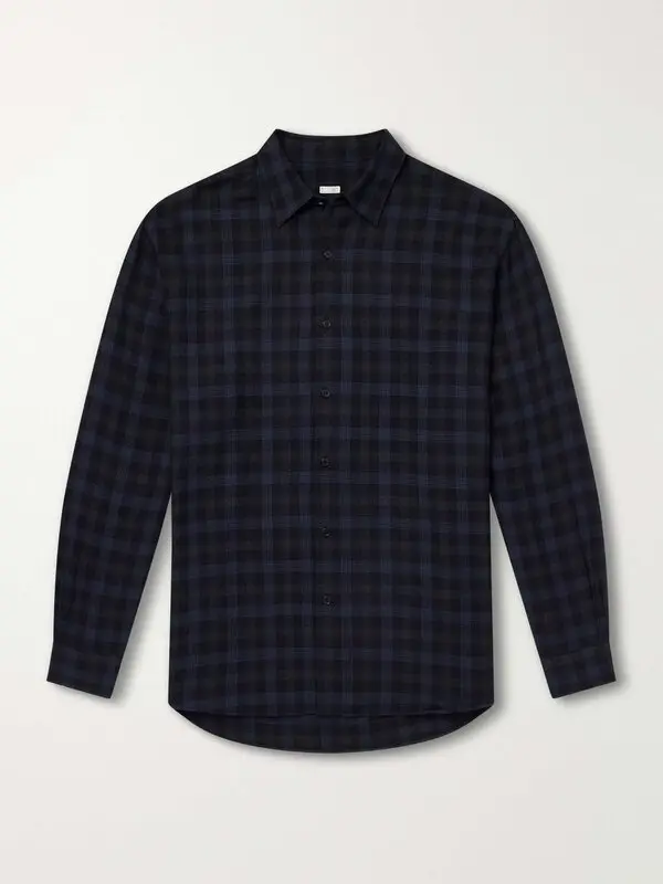 A.PRESSE Checked Wool-flannel Shirt