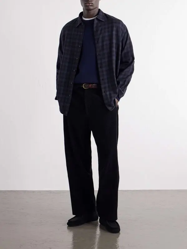 A.PRESSE Checked Wool-flannel Shirt