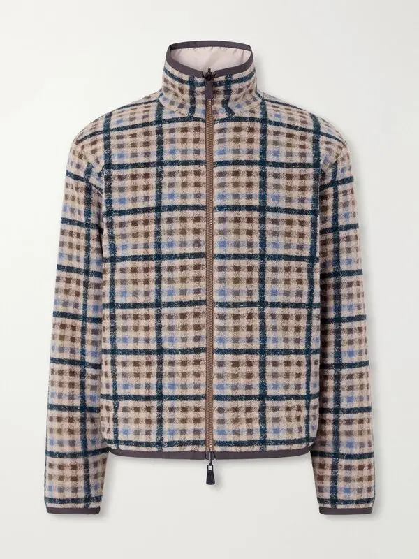 Moncler Reversible Checked Shell-trimmed Fleece Padded Jacket - Multi