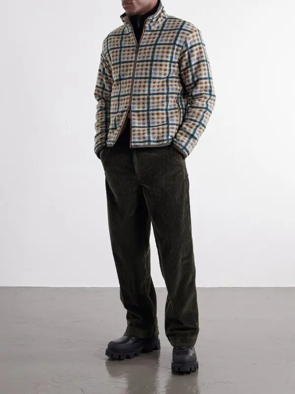 Moncler Reversible Checked Shell-trimmed Fleece Padded Jacket - Multi