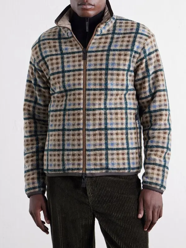 Moncler Reversible Checked Shell-trimmed Fleece Padded Jacket - Multi