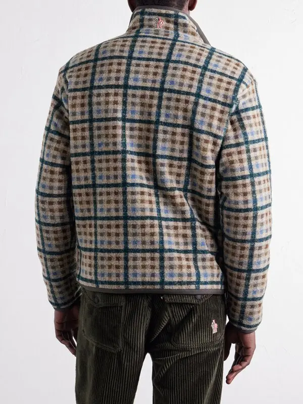 Moncler Reversible Checked Shell-trimmed Fleece Padded Jacket - Multi