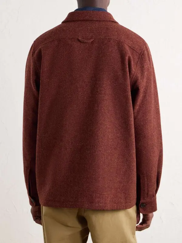 Portuguese Flannel Mélange Wool-tweed Overshirt