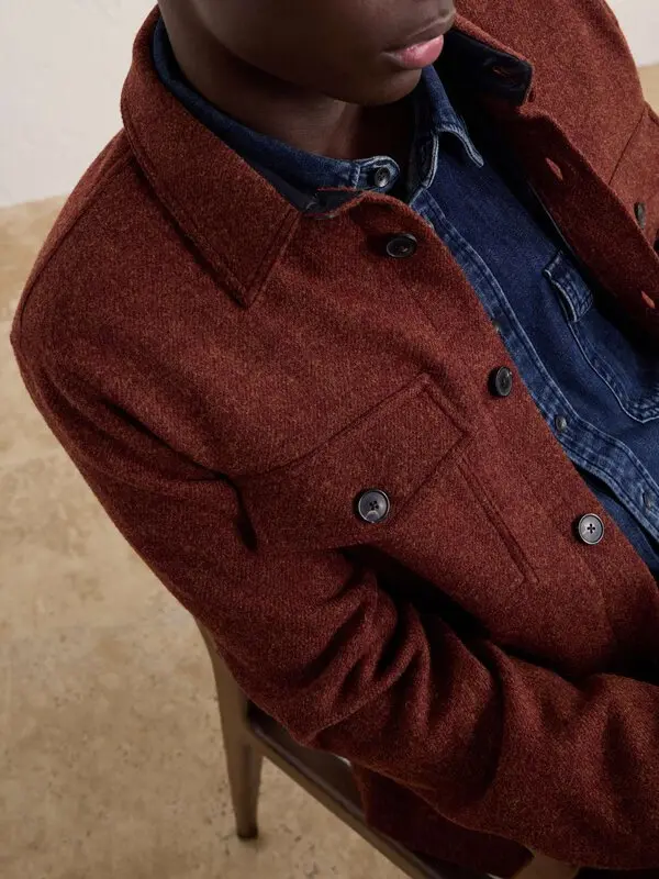 Portuguese Flannel Mélange Wool-tweed Overshirt