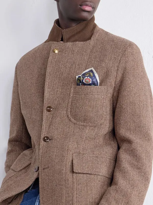 DRAKE'S Games Herringbone Virgin Wool-tweed Blazer