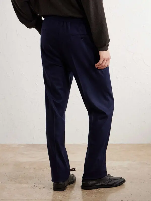 SLOWEAR Incotex Tapered Cashmere-flannel Drawstring Trousers