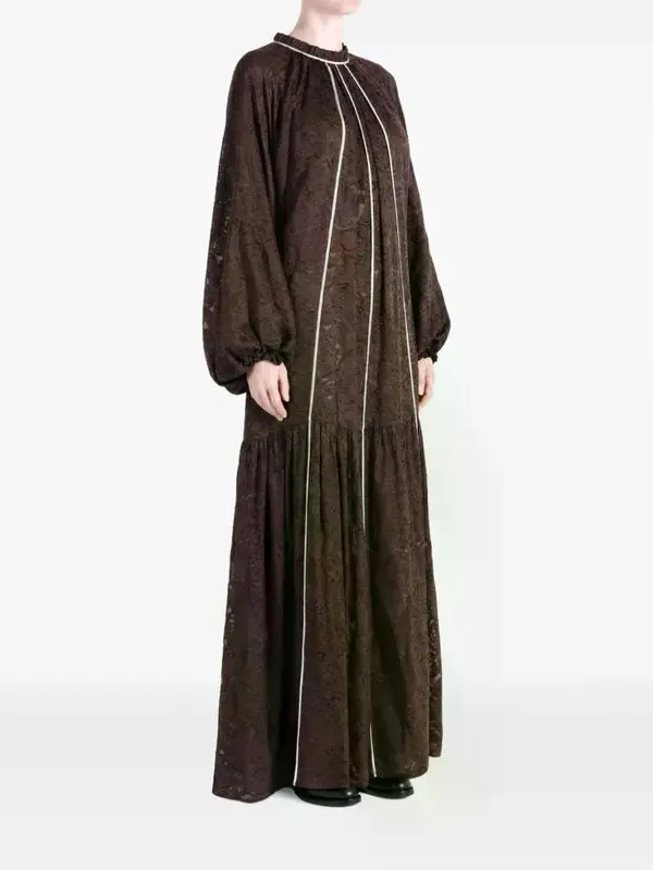 YANGKEHAN Lace-pattern Tiered Maxi Dress