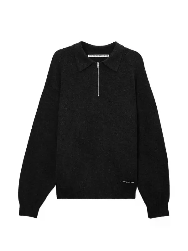Alexander Wang Zip Ls Polo - Grey