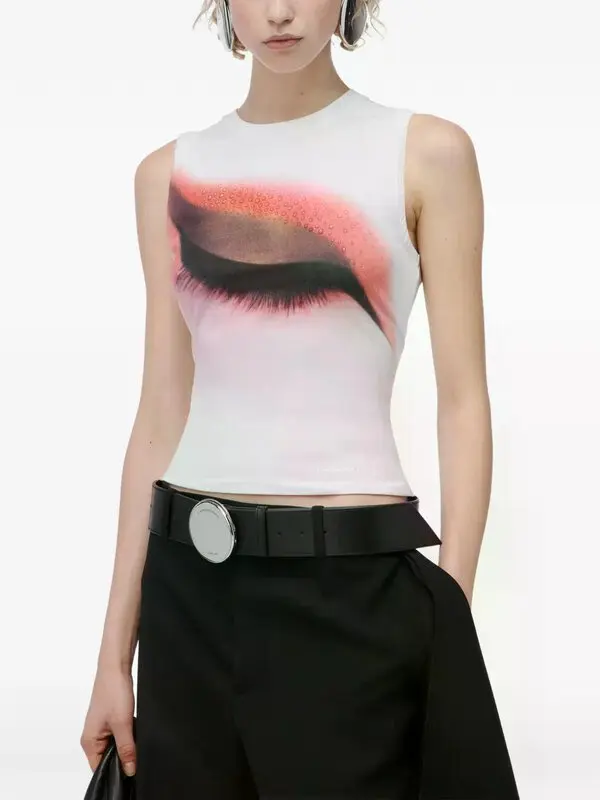 Alexander Wang Fitted Tank Top W/ Hotfix Graphic