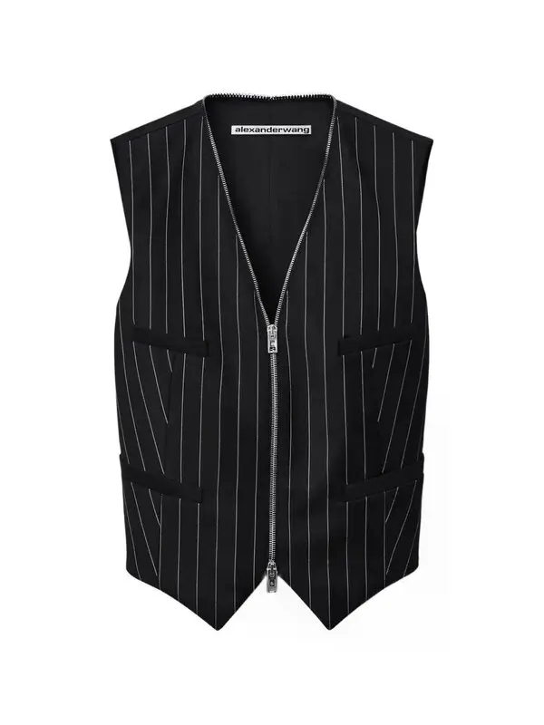 Alexander Wang Pinstripe Vest - Black