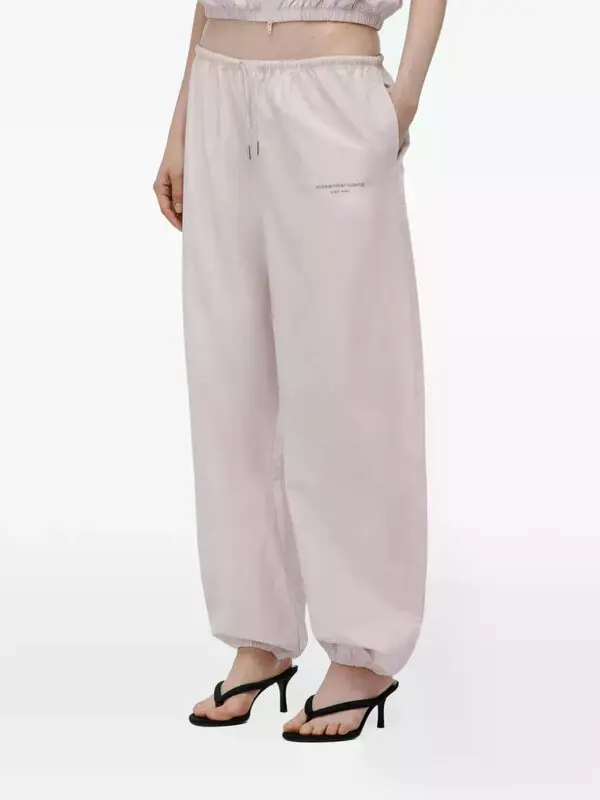 Alexander Wang Mid-rise Track Pants W/ Rhinestone Drawcord