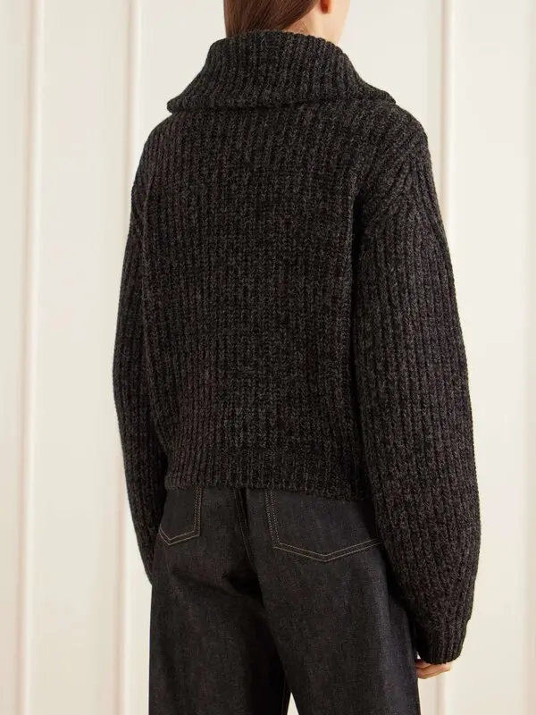 LEMAIRE Ribbed Alpaca And Yak Wool-blend Zip-up Cardigan