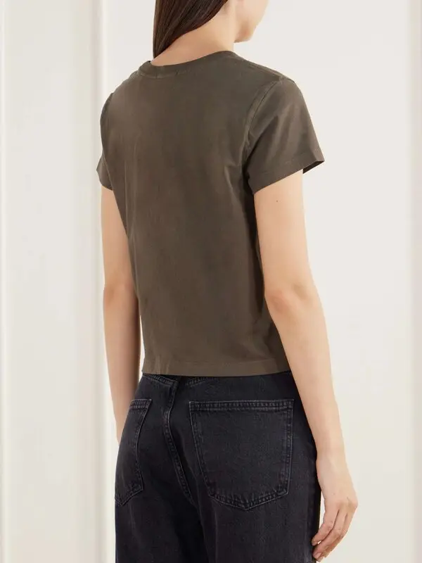 AGOLDE Adine Cropped Organic Cotton-jersey T-shirt
