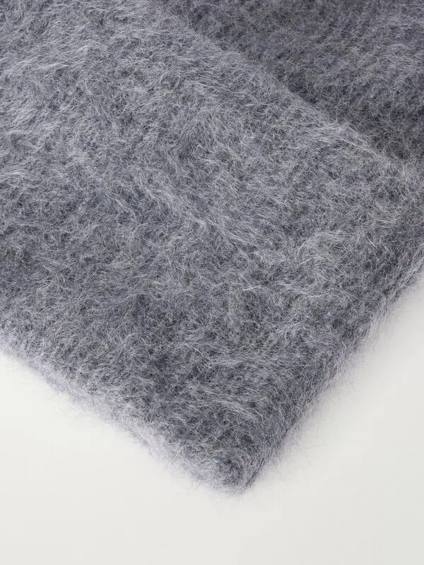 LISA YANG Brushed Ribbed Cashmere Beanie - Gray