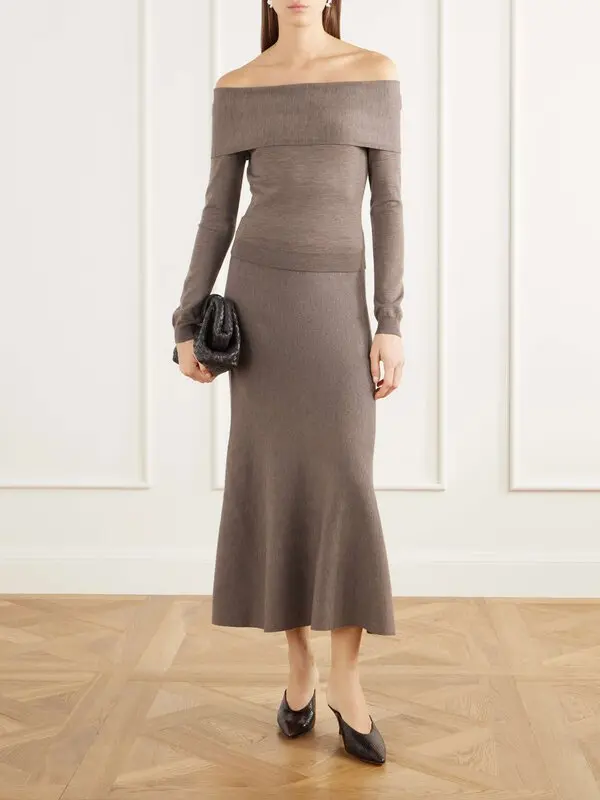 Simkhai Atwood Wool Knitted Midi Skirt