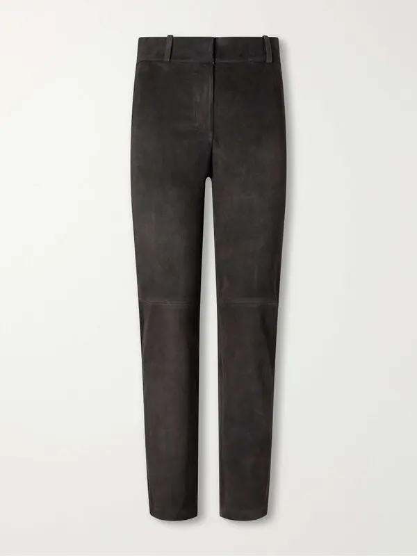 ARMA Jen Paneled Suede Straight-leg Pants