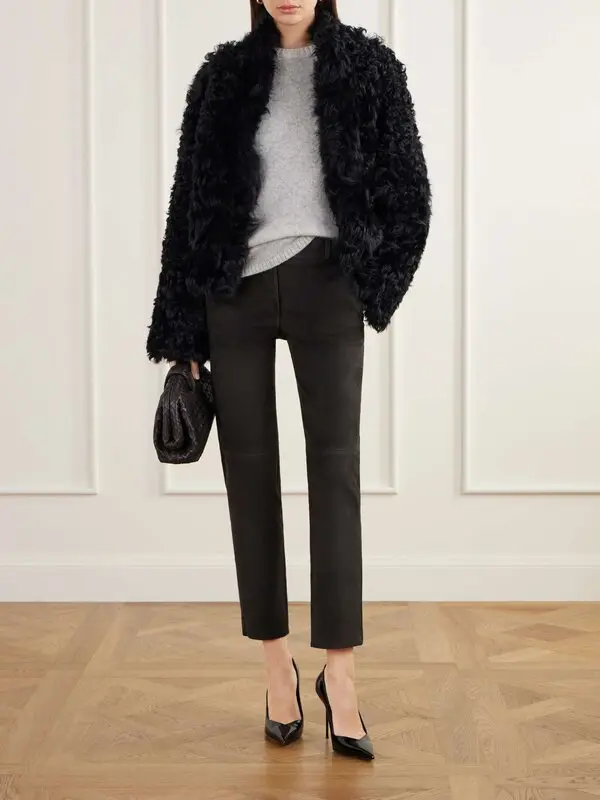 ARMA Jen Paneled Suede Straight-leg Pants