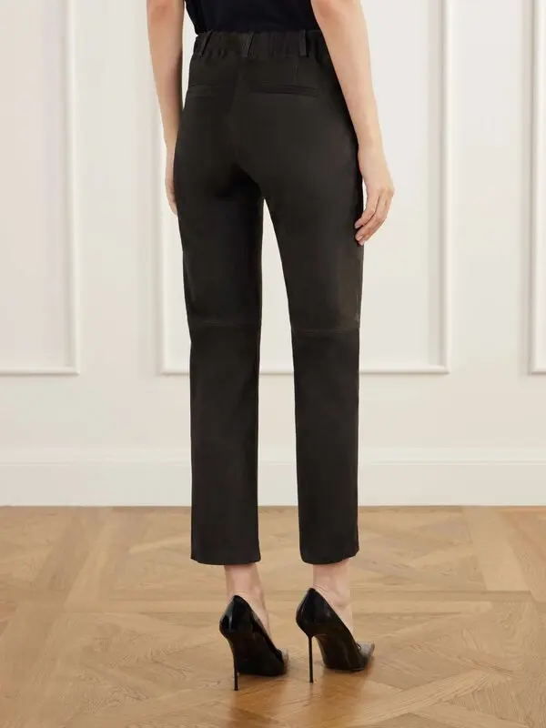 ARMA Jen Paneled Suede Straight-leg Pants