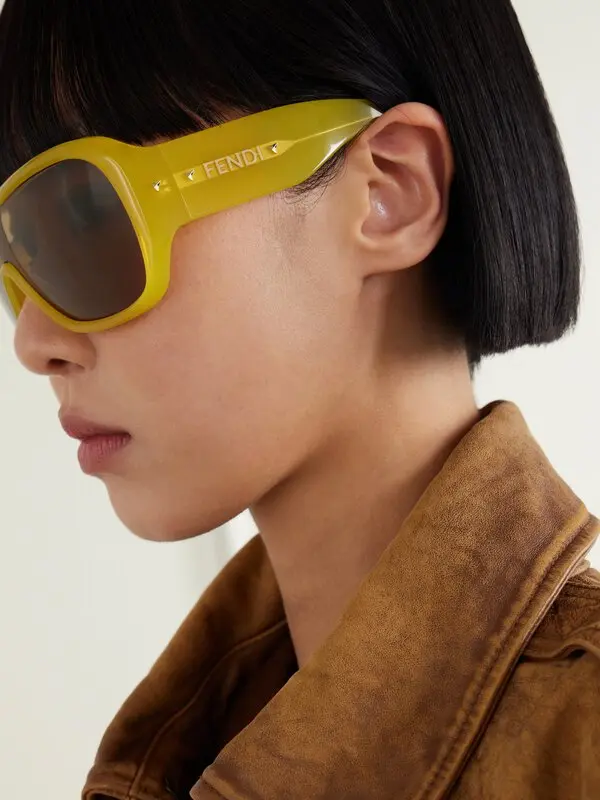 Fendi Screen Shield Aviator-style Acetate Sunglasses