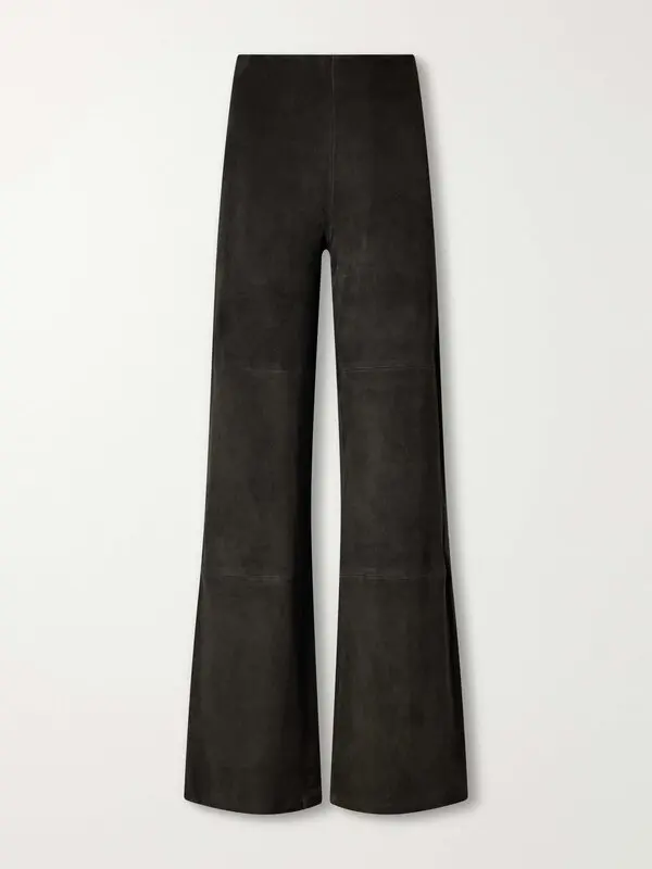 ARMA Karina Paneled Suede Straight-leg Pants